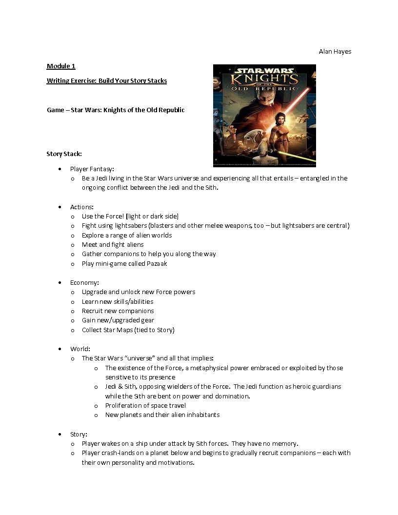 Story Stack – Alan Hayes – Game Writing & Narrative Design